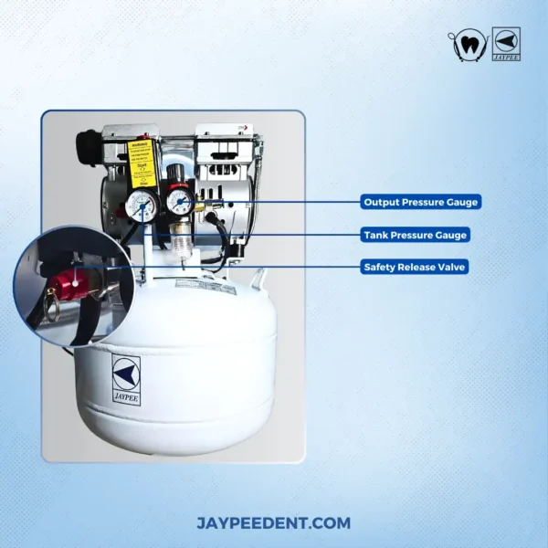 Dental Air Compressor, Oil Free, 1 HP Motor, 40 Liter Tank, For Dental ...